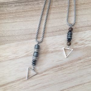 Accessories | Mens Beaded Small Triangle Pendant Necklace | Poshmark